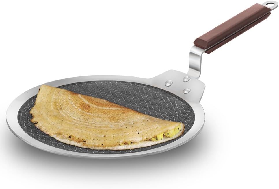 Buy Hawkins 28 cm Dosa Tava, Triply Stainless Steel Shielded Nonstick ...