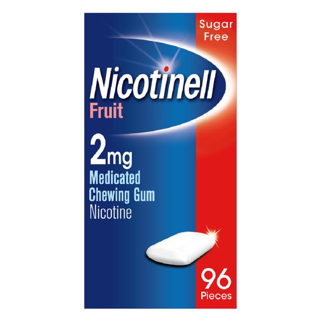 Nicotinell Nicotine Gum, Quit Smoking Aid, Fruit Flavour, 2 mg, 96 ...