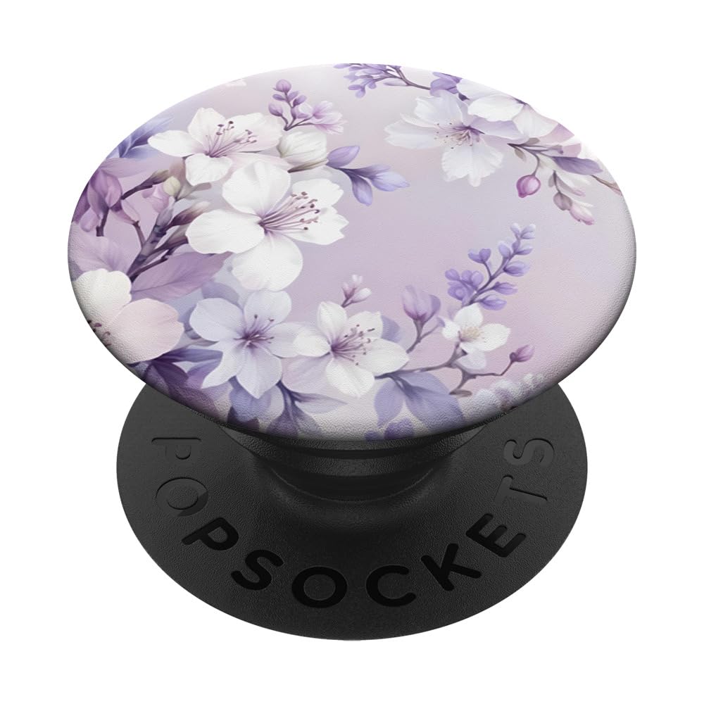 Amazon.com: Foliolosa Flower Purple Flower Floral Pattern PopSockets Adhesive PopGrip : Cell ...