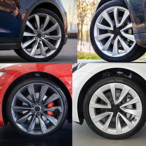 Snapklik.com : CHANG Matte Black Tesla Model 3 Wheel Center Hub Cap Kit ...