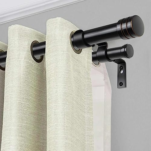 TONIAL1 Double Curtain Rods for Windows 66 to 120 In
