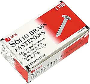 ACCO Brass Plated Paper Fastener, 1.25-Inch Length, 100 Fasteners per ...