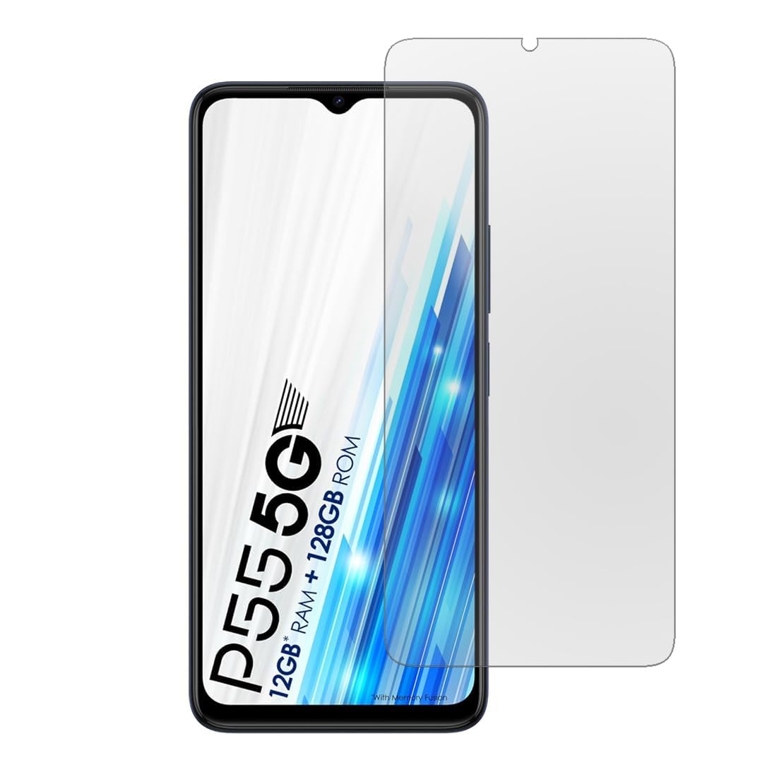 COCOBRICKS® itel P55 5G Tempered glass 9H Hardness HD Glue Cover ...