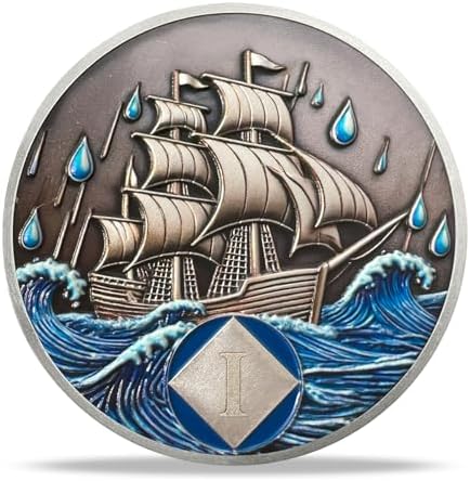 Amazon.com: 1 Year Sobriety Coin - Nautical NA Medallions | Narcotics ...