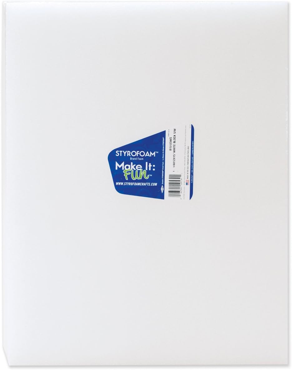 Amazon.com: FloraCraft Styrofoam Block: 15x12x1-1/4 White : Arts ...