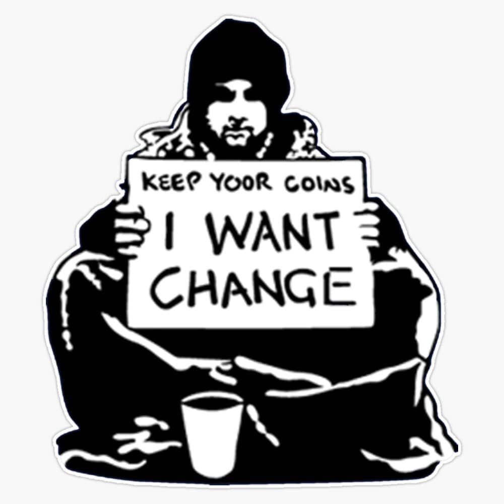 Amazon.com: Banksy Keep Your Coins, I Want Change! Vinyl Sticker Laptop ...
