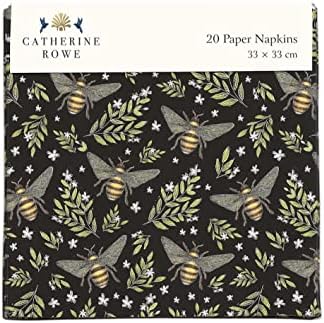 Pack of 20 Paper Serviette Napkins - 'Honey Bee' Design by Catherine ...
