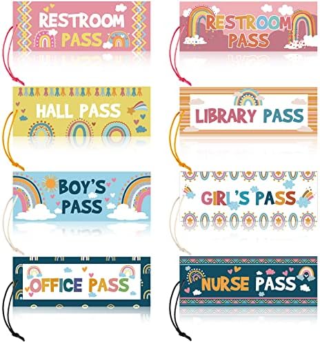 Amazon.com: Xuhal 8 Pcs Magnetic Hall Pass for Classroom Passes Boho ...