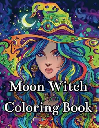 Amazon.com: Moon Witch Coloring Book for Adults: Halloween Coloring, 30 ...