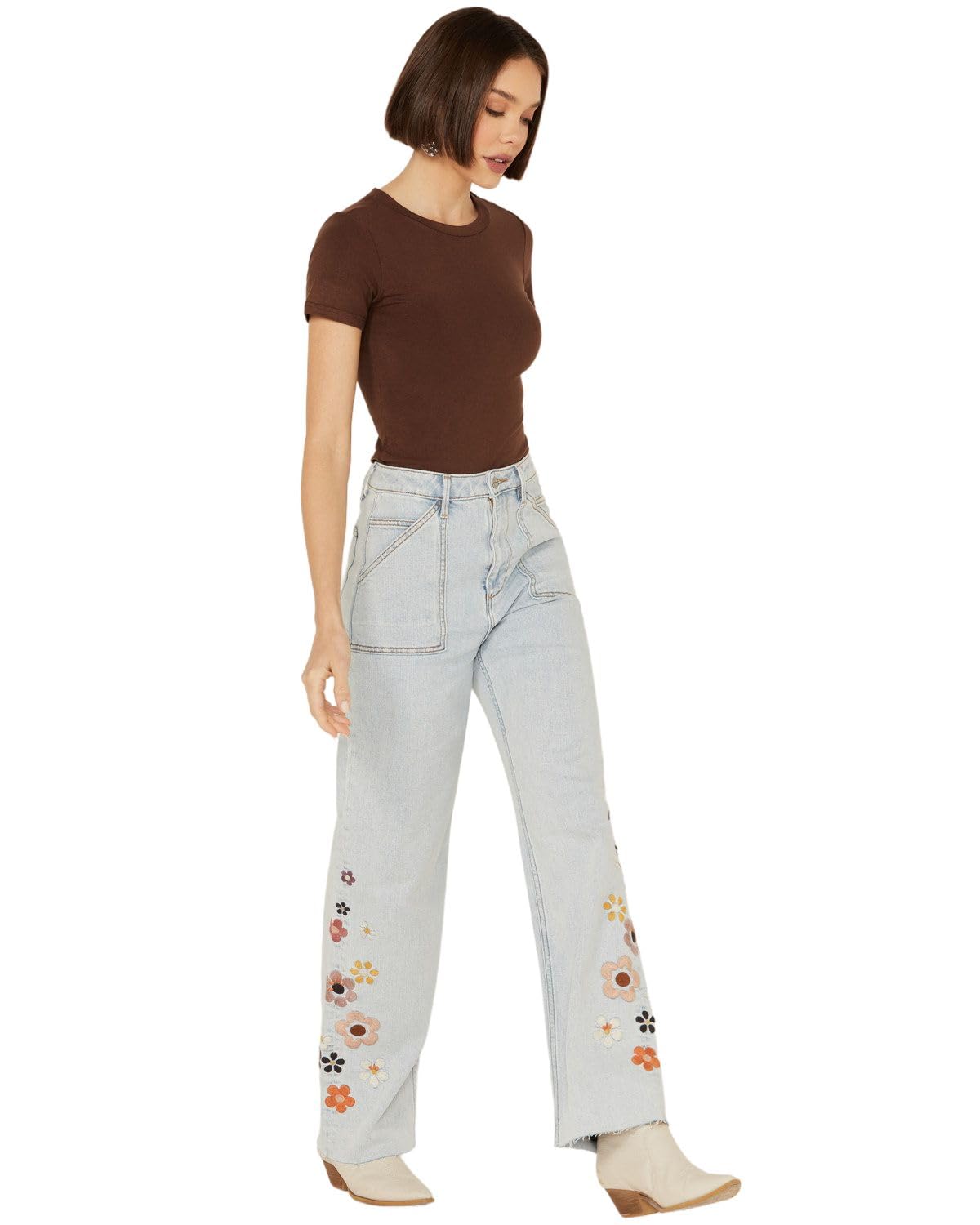 Driftwood Women's Callie X Boogie Nights Light Wash High Rise Floral ...