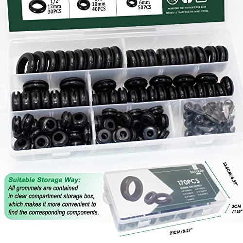 Snapklik.com : EASYEAH 170 PCS Rubber Grommet Assortment Kit For Wiring ...