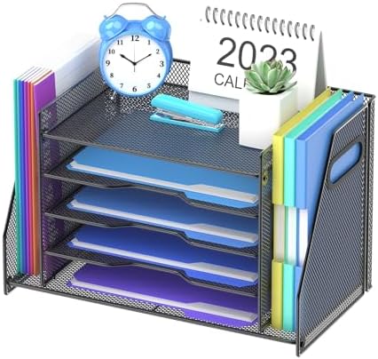 Amazon.com: Samstar Desk Organizer with 2 Vertical Magazine File ...