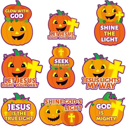 Amazon.com : QOUBAI 36PCS Thanksgiving Religious Pumpkin Cutouts ...