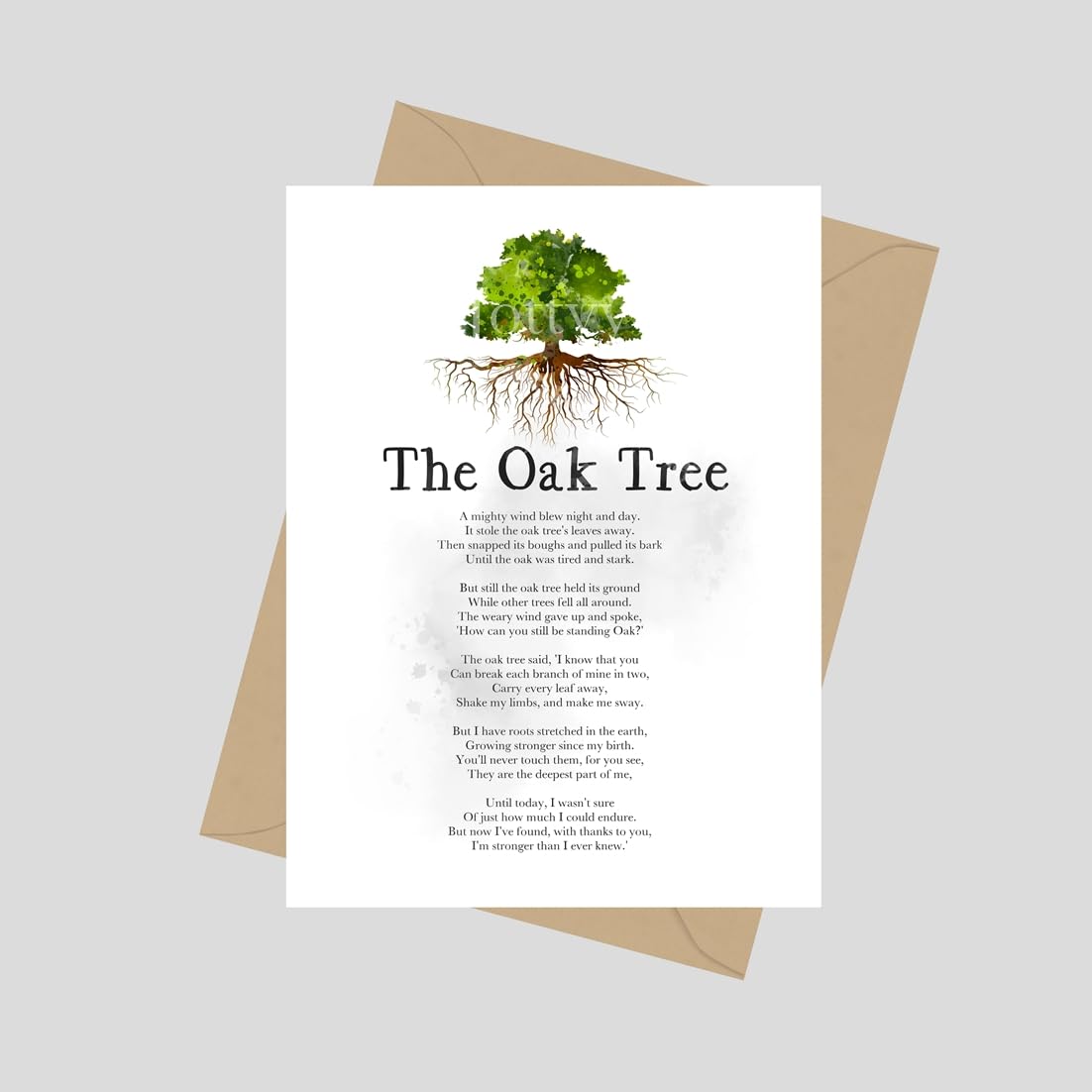 Amazon.com: The Oak Tree Poem About Life, A5 Greeting Card, Mighty Oak ...
