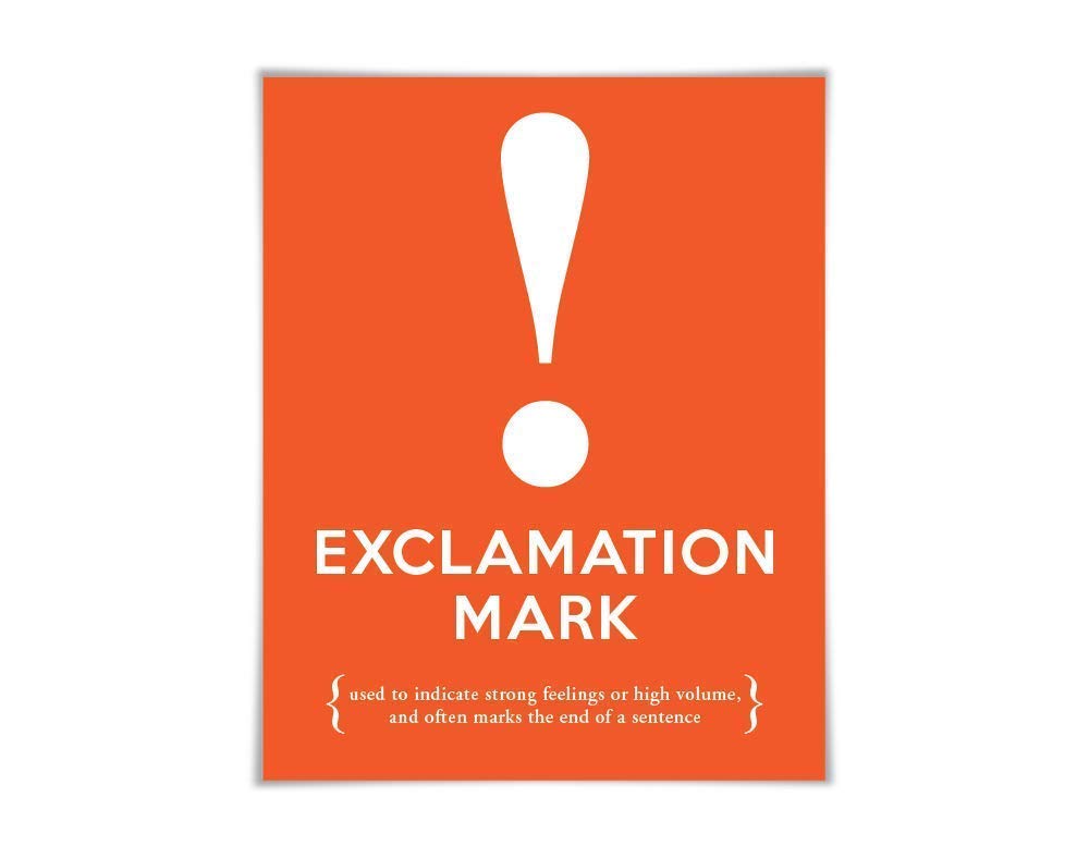 Amazon.com: Exclamation Mark Punctuation Print. 60 Colours/6 Sizes ...
