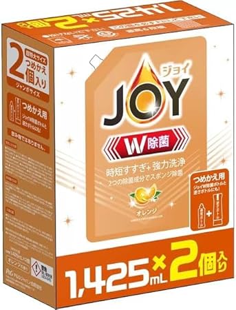 Amazon | コストコ JOY W除菌 オレンジの香り つめかえ用1425 ml x 2 大容量 + lollolマイクロファイバークロス(商標登録済) | lollol | キッチンクリーナー剤