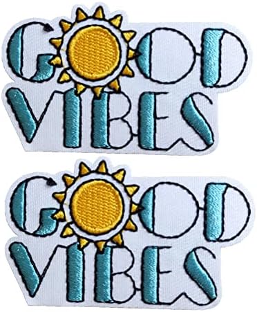 Amazon.com: Good Vibes Patch Iron On/Sew On, 3 in - Fully Embroidered ...