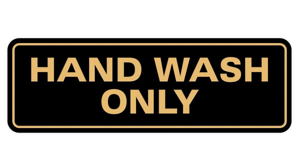 Amazon.com : All Quality Standard Hand Wash Only Wall or Door Sign ...