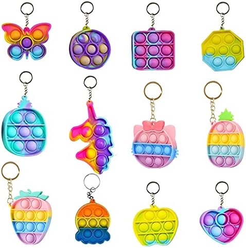 Hemito 6PCS Pop it Rainbow Bubble Keychain Fidget Toys for Girls, Boys ...