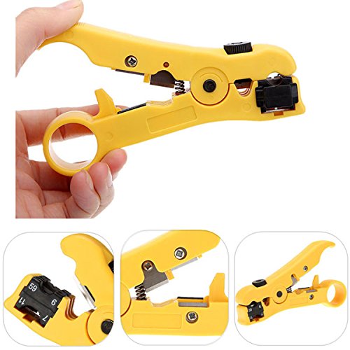 Generic Rotary Coax Coaxial Cable Wire Cutter Stripping Tool RG59 RG6 ...