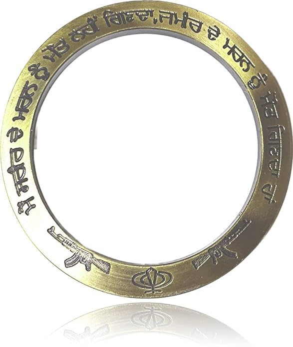 Buy K G F ENTERPRISES Golden Color Alloy Punjabi Khanda Sikh Sardar ...