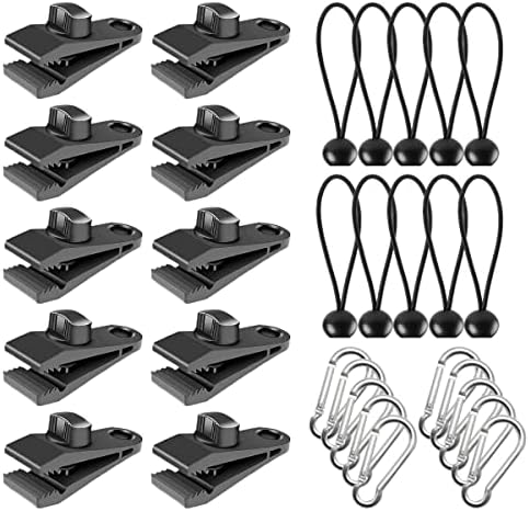 Tarpaulin Clip Set, Black Plastic Clips, Tent Clip with Tent Tarpaulin ...
