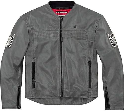 Amazon | Icon アイコン 1000 Chapter Jacket レザー ジャケット グレー 3XL | ジャケット | 車＆バイク