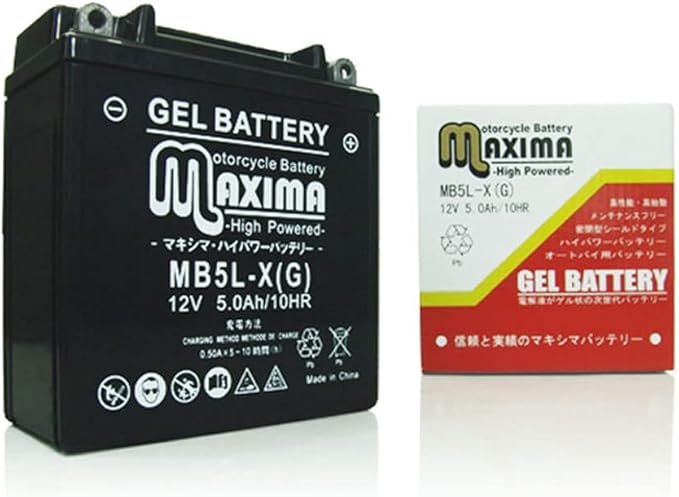 Amazon | マキシマバッテリー MB5L-X シールド式 充電済み ロードサービス付き ジェルタイプ バイク用 5L-B (互換 ...
