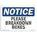 Amazon.com : OSHA Notice Signs - Please Breakdown Boxes Sign ...