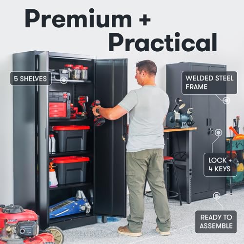 Snapklik.com : Fedmax Metal Garage Storage Cabinet - 71-inch Tall Large ...