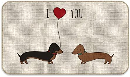 Amazon.com: Lovely Pair of Dachshund Dog in Love I Love You Decorative ...