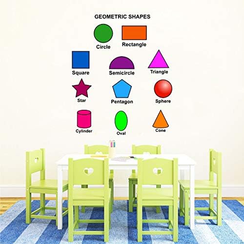 Decal O Decal Vinyl ' Geometric Shapes ' Wall Stickers, Multicolour ...