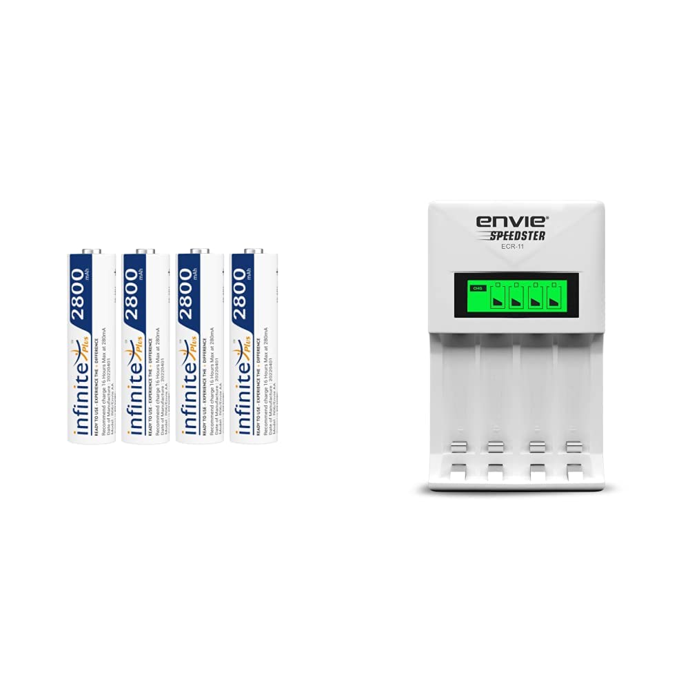 Envie Infinite Plus AA High Capacity (2800mAh) Ni-MH Rechargeable Ready ...