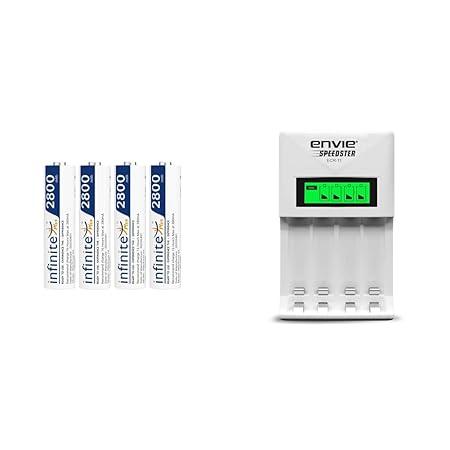 Envie Infinite Plus AA High Capacity (2800mAh) Ni-MH Rechargeable Ready ...
