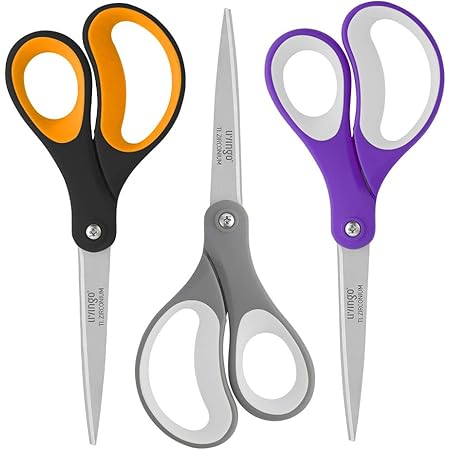 Amazon.com: QMVESS 8.5" Scissors All Purpose 3 Pack, Ultra Sharp ...