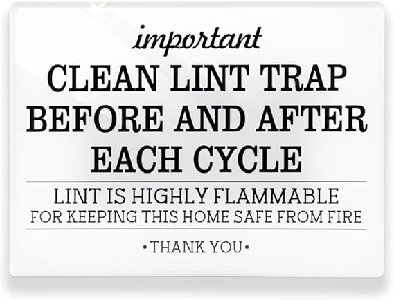 Amazon.com: Maoerzai Please Clean Lint Trap Sign, 5x7 Inches Laundry ...