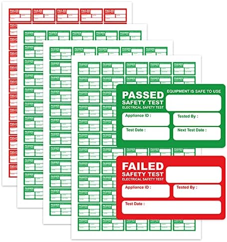 Pat Test Labels Pack of 240 Pat Testing Pass Labels with 24 Pat Testing ...