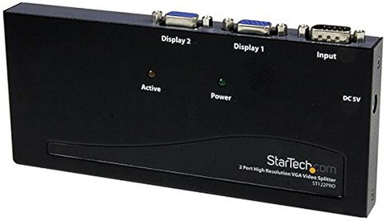 Amazon.com: StarTech.com 2 Port High Resolution VGA Video Splitter with ...