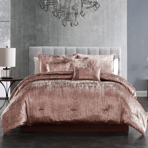 Amazon.com: Riverbrook Home Turin Comforter Set, King, Blush, 7 Piece ...