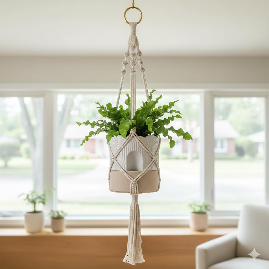 Self Watering Plant Pot: 6 Inch Ceramic Planter with Drainage Hole ...