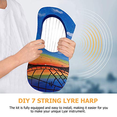 7-String Lyre Harp, Oude Stijl Lyres Hout String Instrument DIY Kit ...