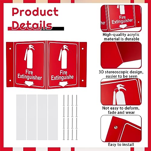 Snapklik.com : Soaoo 4 Sets 3D Fire Extinguisher Projecting Sign ...