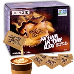 Amazon.com: Sugar In The Raw Turbinado Sugar Packets, 500 Count ...