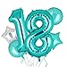 Amazon.com: Teal Blue Number 18 Balloons 40 Inch Big Helium Mylar ...