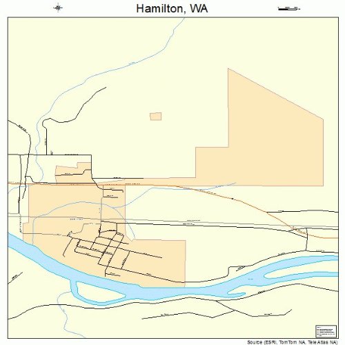 Amazon.com : Large Street & Road Map of Hamilton, Washington WA ...