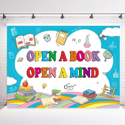 Amazon.com : INRUI Reading Theme Photography Background World Book Day ...