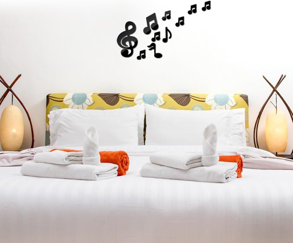 Notas musicales, 12 calcomanías de pared de notas musicales creativas ...