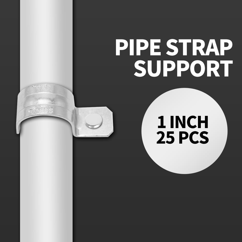 Snapklik.com : AIRTAK 25 Pcs 1 Hole 1 Inch Zinc-Plated Steel Pipe Clamp