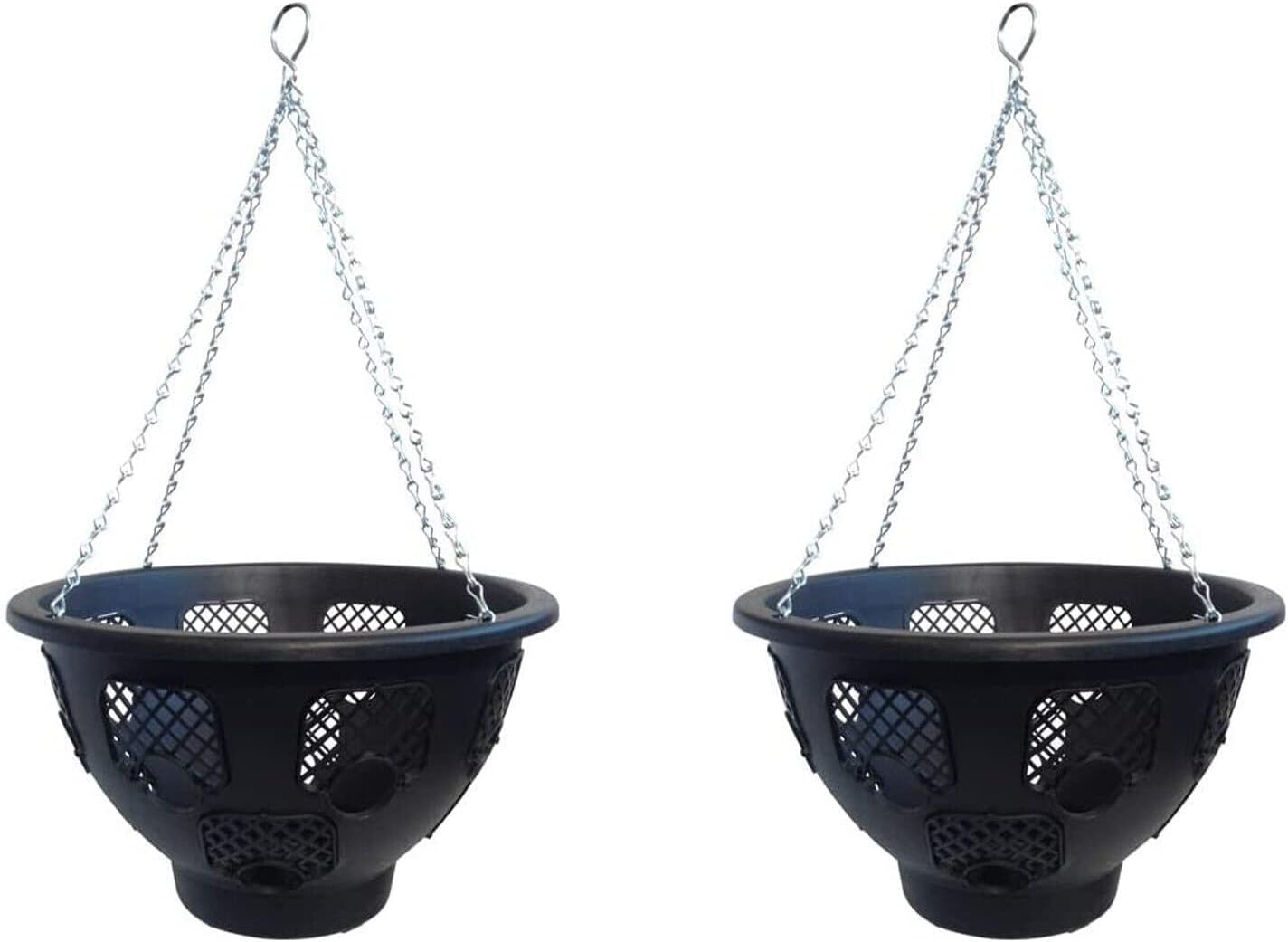 Quickdraw (Pack of 2) 12" Hanging Basket Planters for Flowers & Plants ...