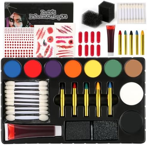 Amazon.com : Bowitzki Halloween Makeup Set Oil Based Face Body Paint ...
